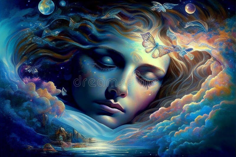 Abstract Endless Imagination while Sleeping with Generative AI Stock ...