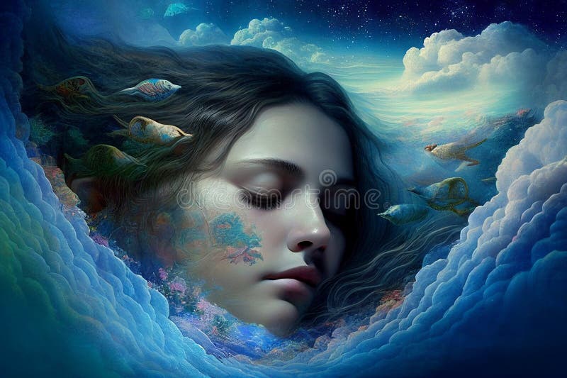 Abstract Endless Imagination while Sleeping with Generative AI Stock ...