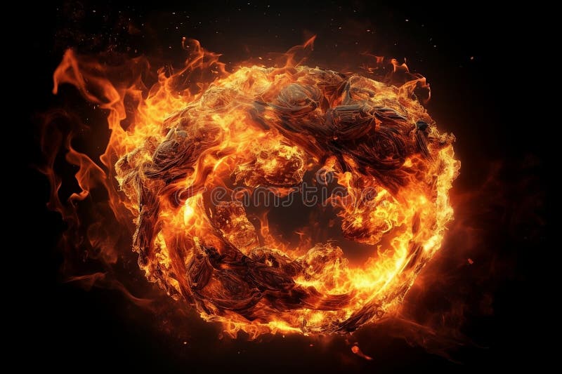 Abstract Endless Shape on Fire. the Concept of Eternity. Bright Fire ...