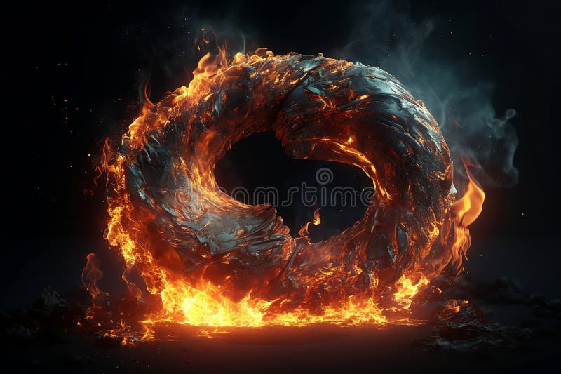 Abstract Endless Shape on Fire. Fire Food. Generative AI. Stock ...
