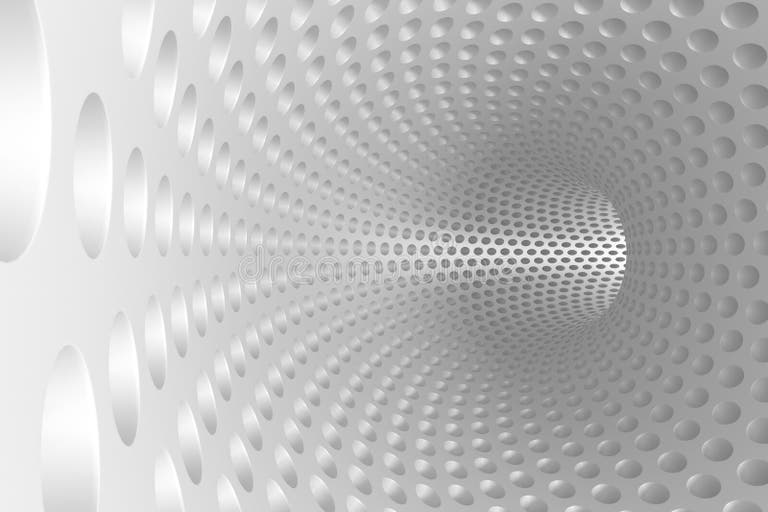 Abstract Endless Tunnel with White Textured 3d Geometric Shapes Stock ...