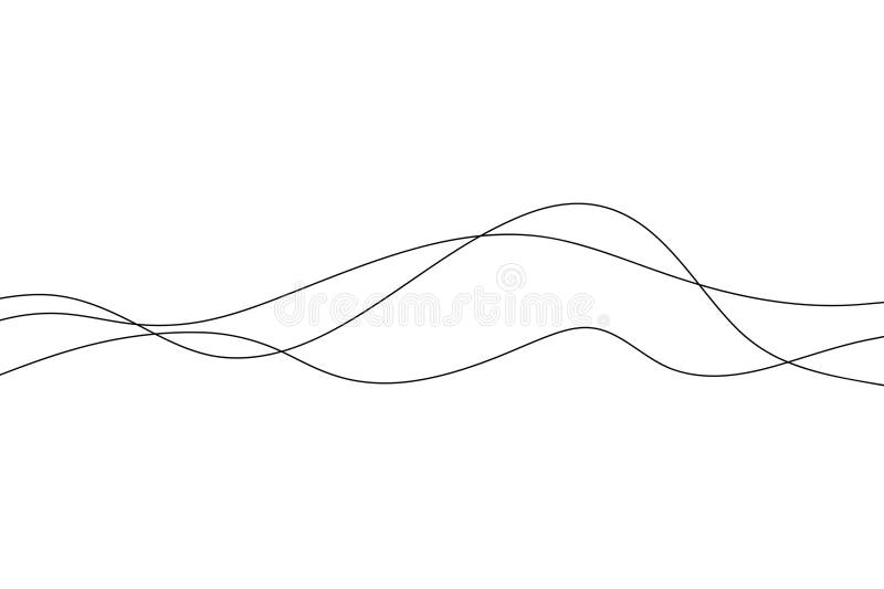 Abstract Endless Wavy Lines with a Curve on a White Background. Graphic ...