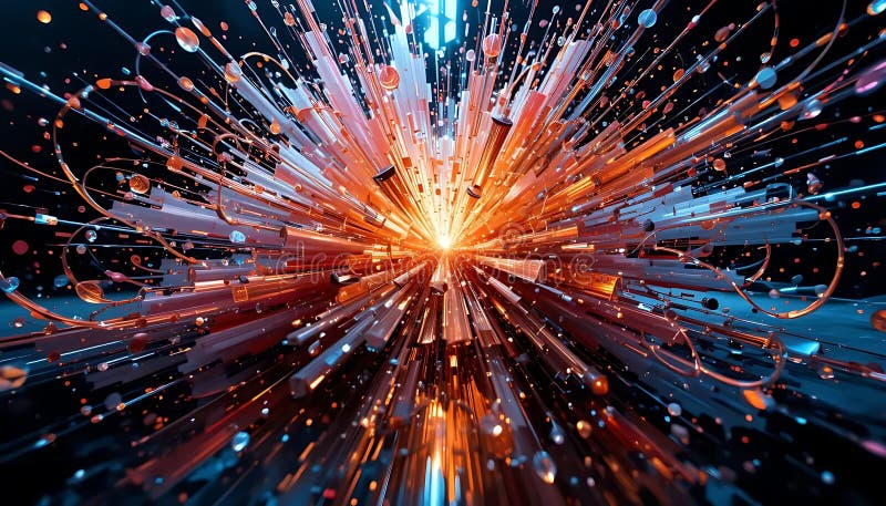 Abstract Energy Burst with Concentric Shapes and Glowing Light Stock ...