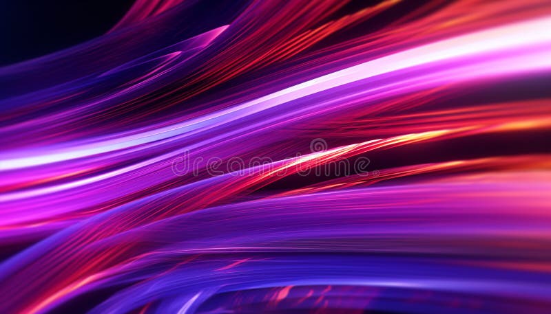 Abstract Energy Cascade: AI-Generated Neon Swirls in Amethyst and Ruby ...