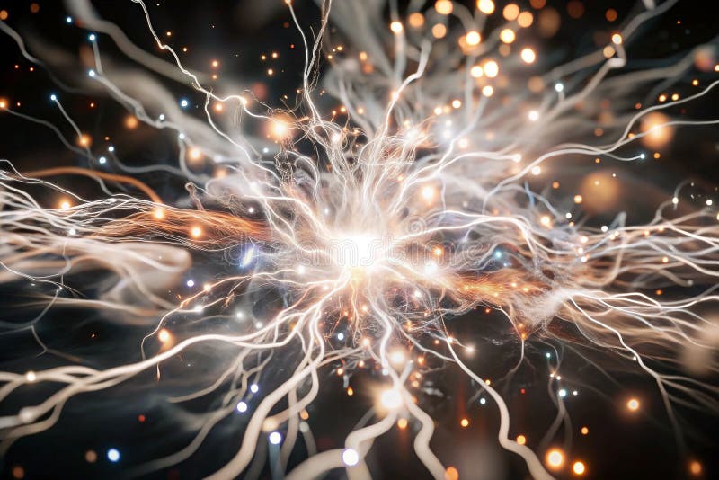 Abstract Energy Explosion, Space, Cosmic Rays, Glowing Particles Stock ...