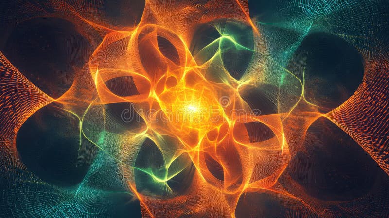 Abstract Energy Field with Glowing Particles and Vibrant Hues Stock ...