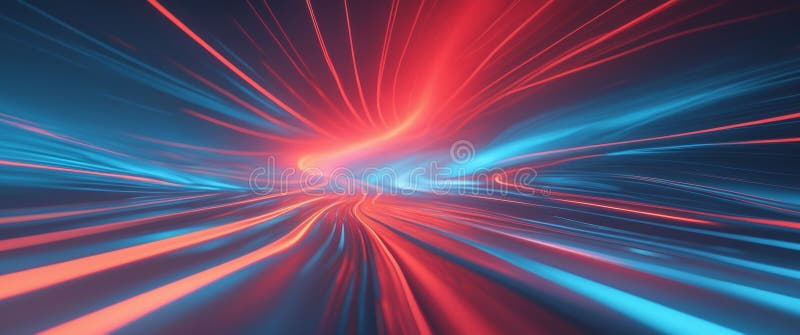 Abstract Energy Flow with Blue and Red Lights Background Stock Photo ...