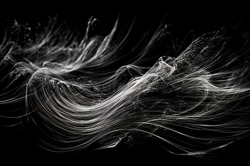 Abstract Energy Flow Wave Isolated on Black Background Made with ...