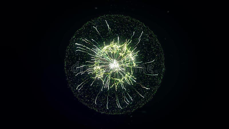 Abstract Energy Pillar from Golden and White Shining Rays on Black ...