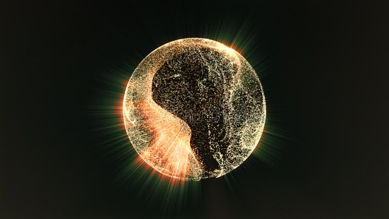 Abstract Energy Magic Yellow Sphere Ball, Atom, Round Molecule Stock Photo - Image of magic ...