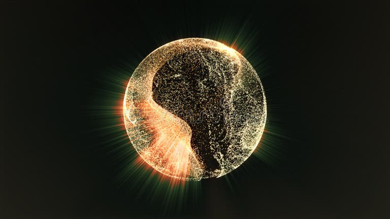 Abstract Energy Magic Yellow Sphere Ball, Atom, Round Molecule Stock ...