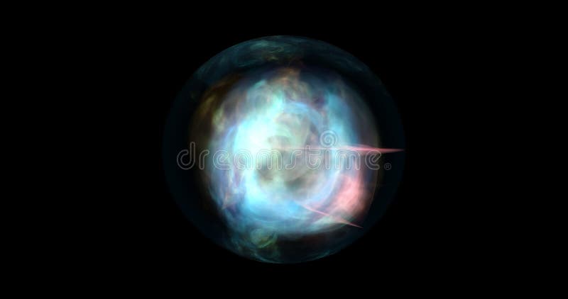 Abstract Energy Sphere with Glowing Bright Particles, Atom from Energy ...