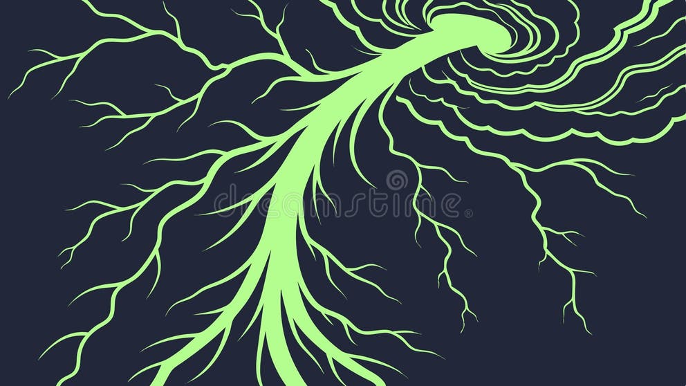 Abstract Energy Tree, Dynamic Lightning Branches, Power Graphic, Vector ...