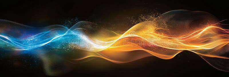 Abstract Energy Wave, Digital Transformation, Digital Audio Visual Data ...