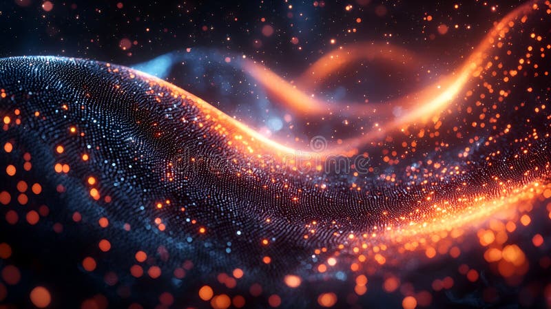 Abstract Energy Wave, Glowing Particles, Dark Background, Digital Art ...