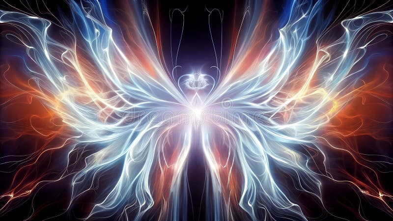 Abstract Energy Wings: Abstract Light and Energy Pattern, Digital Art ...
