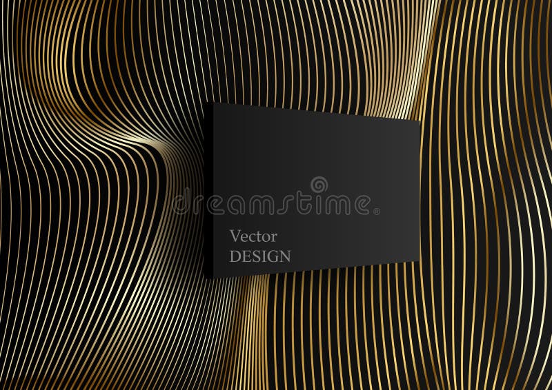 Abstract Engraving Golden Texture. Wavy Etching Background. Vector ...