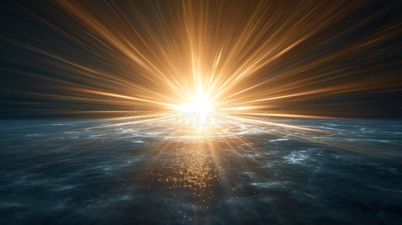 Abstract Enlightenment: Radiant Beams of Light Emerge from a Central ...