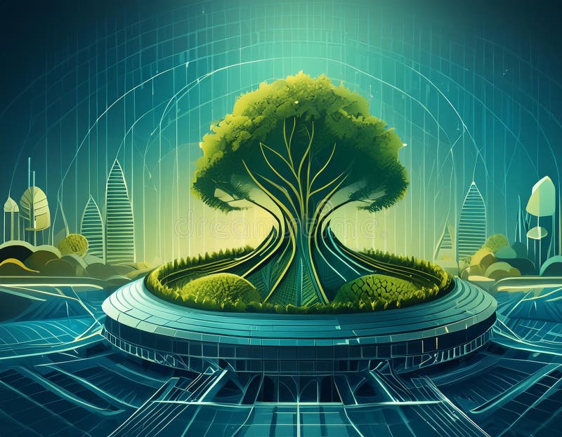 Environmental Technology Concept. Abstract Illustration. Sustainable ...