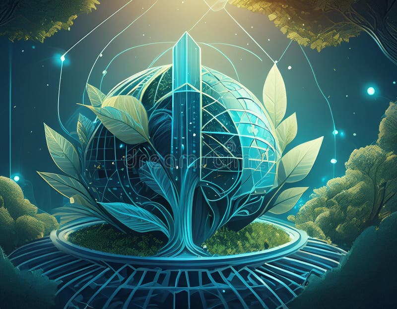 Environmental Technology Concept. Abstract Illustration. Sustainable ...