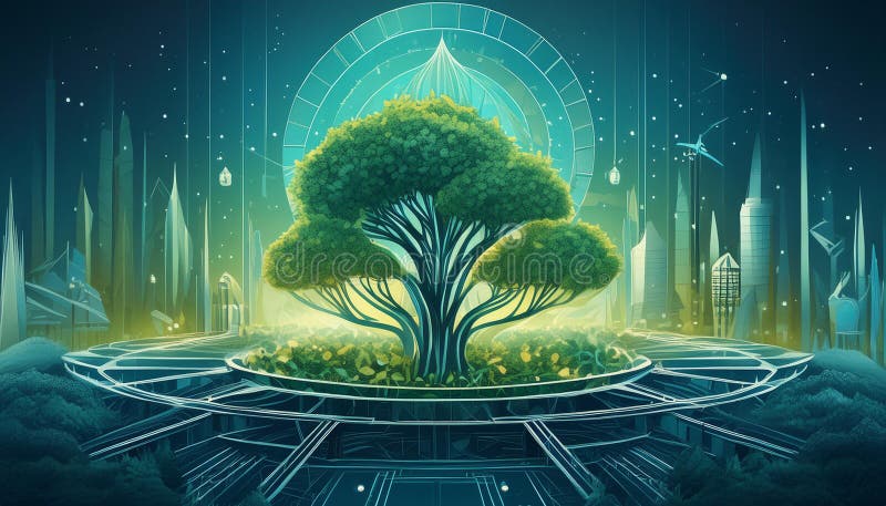 Environmental Technology Concept. Abstract Illustration. Sustainable ...