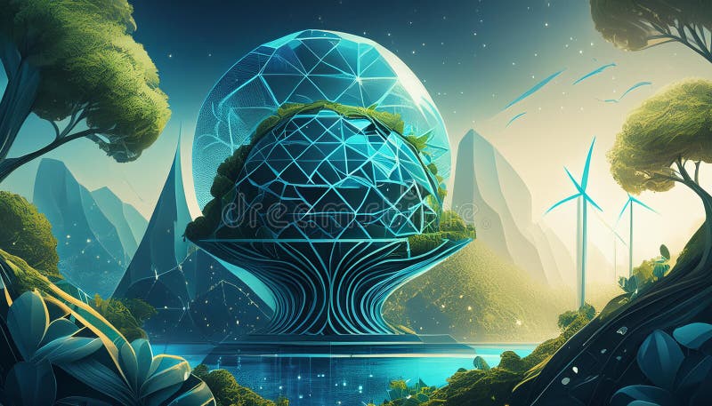 Environmental Technology Concept. Abstract Illustration. Sustainable ...