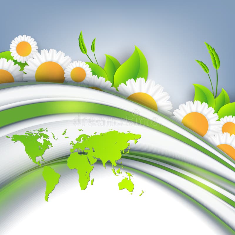 Abstract Ecological Border with Plants Stock Vector - Illustration of ...