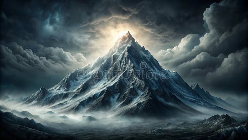 A Abstract Epic Dark Texture with Mountain AI Generative Stock ...