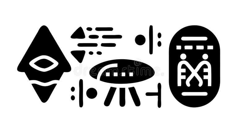 Abstract Esoteric Symbols Icon, Mystical Ancient Knowledge, Vector ...