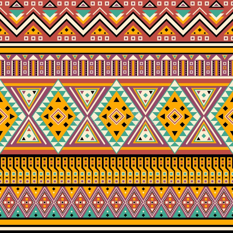 Abstract Ethic Style Tribal Seamless Pattern Stock Illustration ...