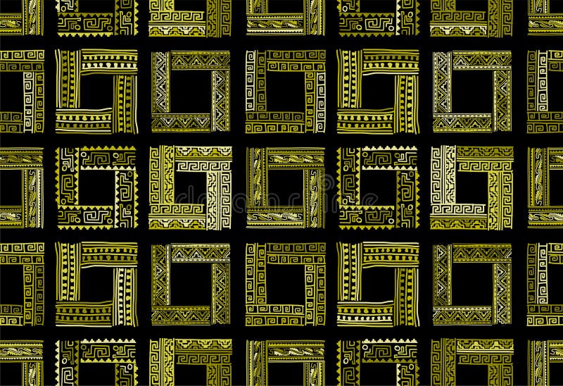 Abstract Ethnic Frames, Seamless Pattern for Your Design Stock Vector ...