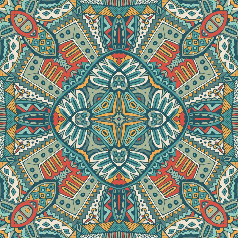 Seamless Pattern Ornamental Tile Design Stock Illustration ...