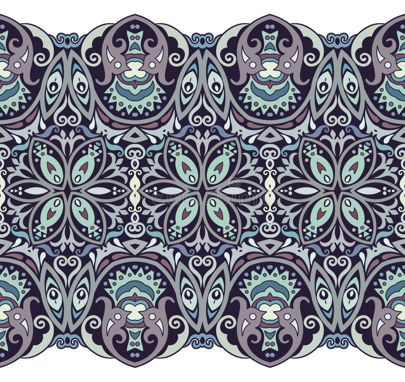 Abstract Ethnic Nature Tile Stripe Seamless Border Stock Vector ...