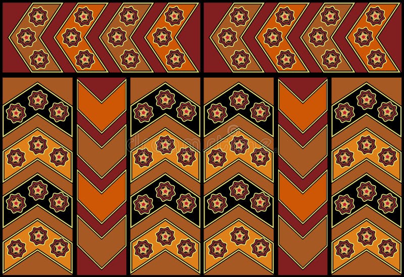 Abstract Ethnic Pattern with Stars.Vector Stock Vector - Illustration ...