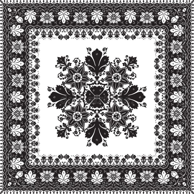 Abstract Ethnic Shawl Floral Pattern Design Stock Vector - Illustration ...