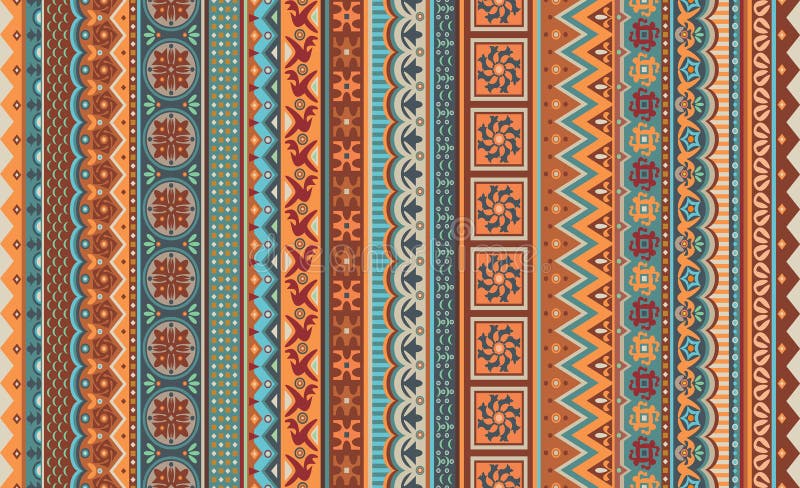 Abstract Ethnic Stripe Pattern, Raster Background Stock Illustration ...