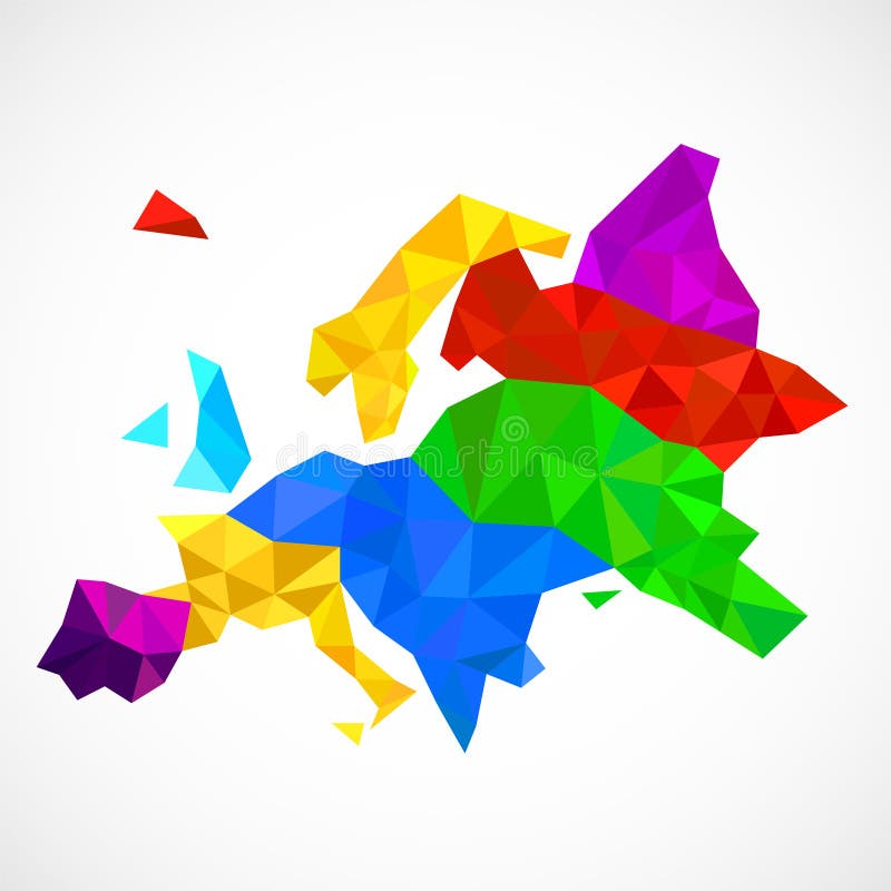 Abstract Europe Map in Geometric Polygonal Style Stock Vector ...