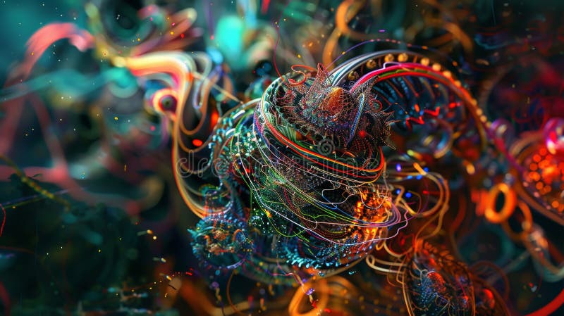 Abstract Evolution: Exploring Biomorphic Doodles in 3D Stock Image ...