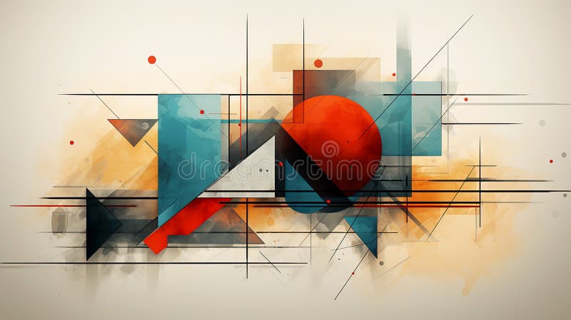 Abstract Experimental Combinations of Various Colored Geometric Shapes ...