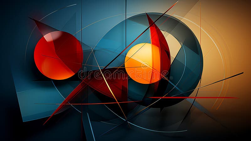 Abstract Experimental Combinations of Various Colored Geometric Shapes ...