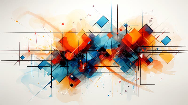 Abstract Experimental Combinations of Various Colored Geometric Shapes ...