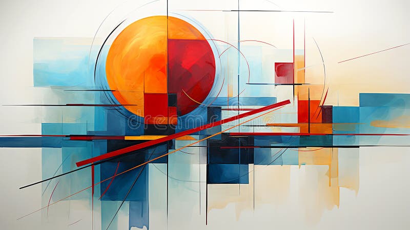 Abstract Experimental Combinations of Various Colored Geometric Shapes ...