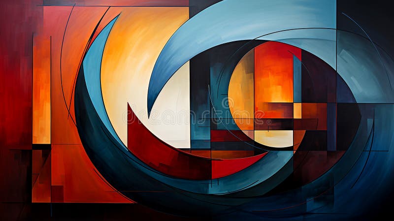 Abstract Experimental Combinations of Various Colored Geometric Shapes ...