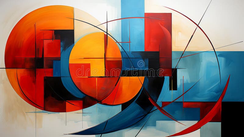 Abstract Experimental Combinations of Various Colored Geometric Shapes ...