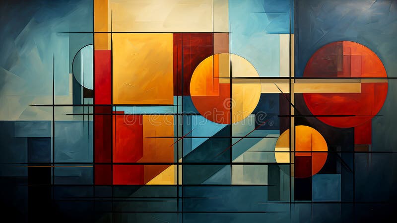 Abstract Experimental Combinations of Various Colored Geometric Shapes ...