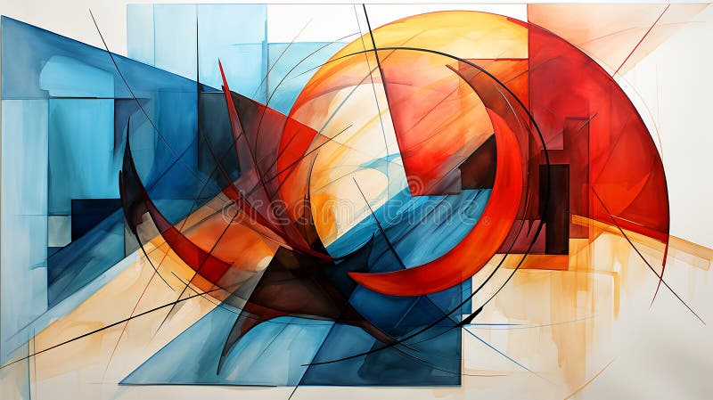 Abstract Experimental Combinations of Various Colored Geometric Shapes ...