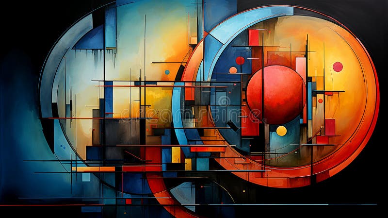 Abstract Experimental Combinations of Various Colored Geometric Shapes ...