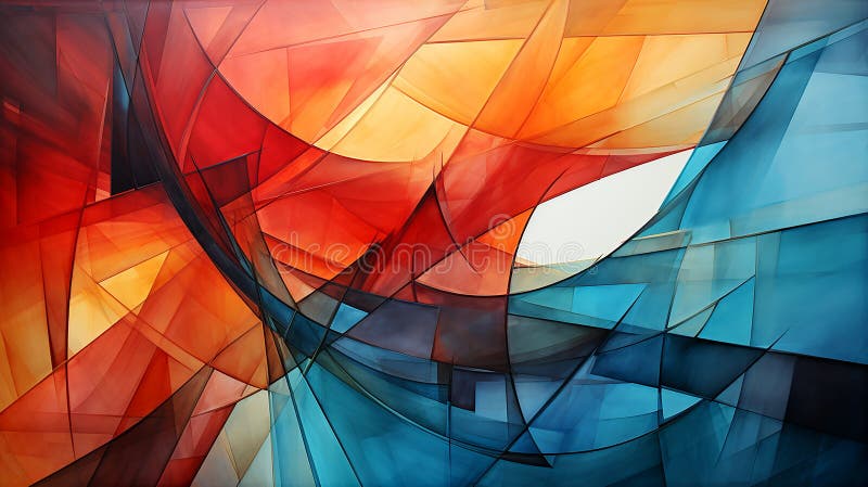 Abstract Experimental Combinations of Various Colored Geometric Shapes ...