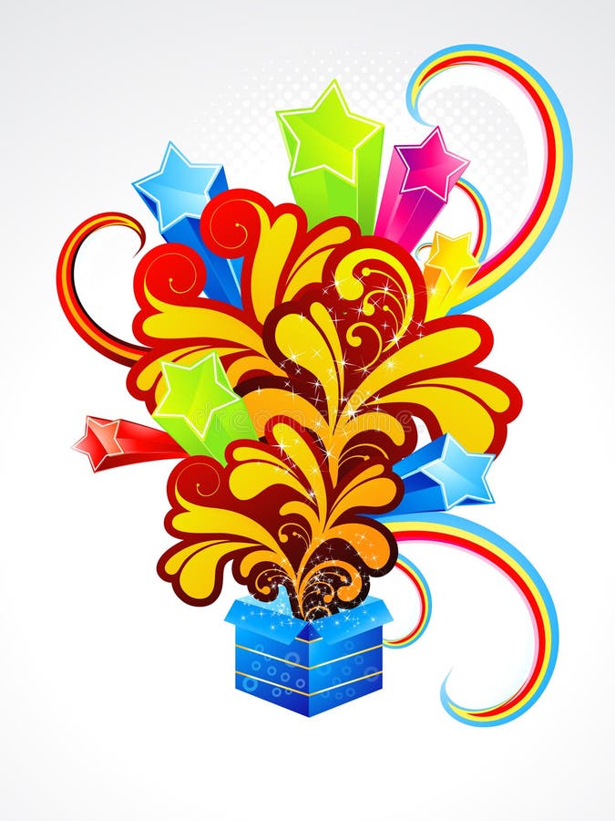 Magic Box with Explode Stars Stock Vector - Illustration of greeting ...