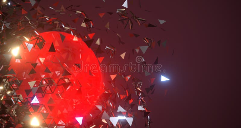 Abstract Exploding Metal Sphere with Glowing Core 3D Rendering Stock ...